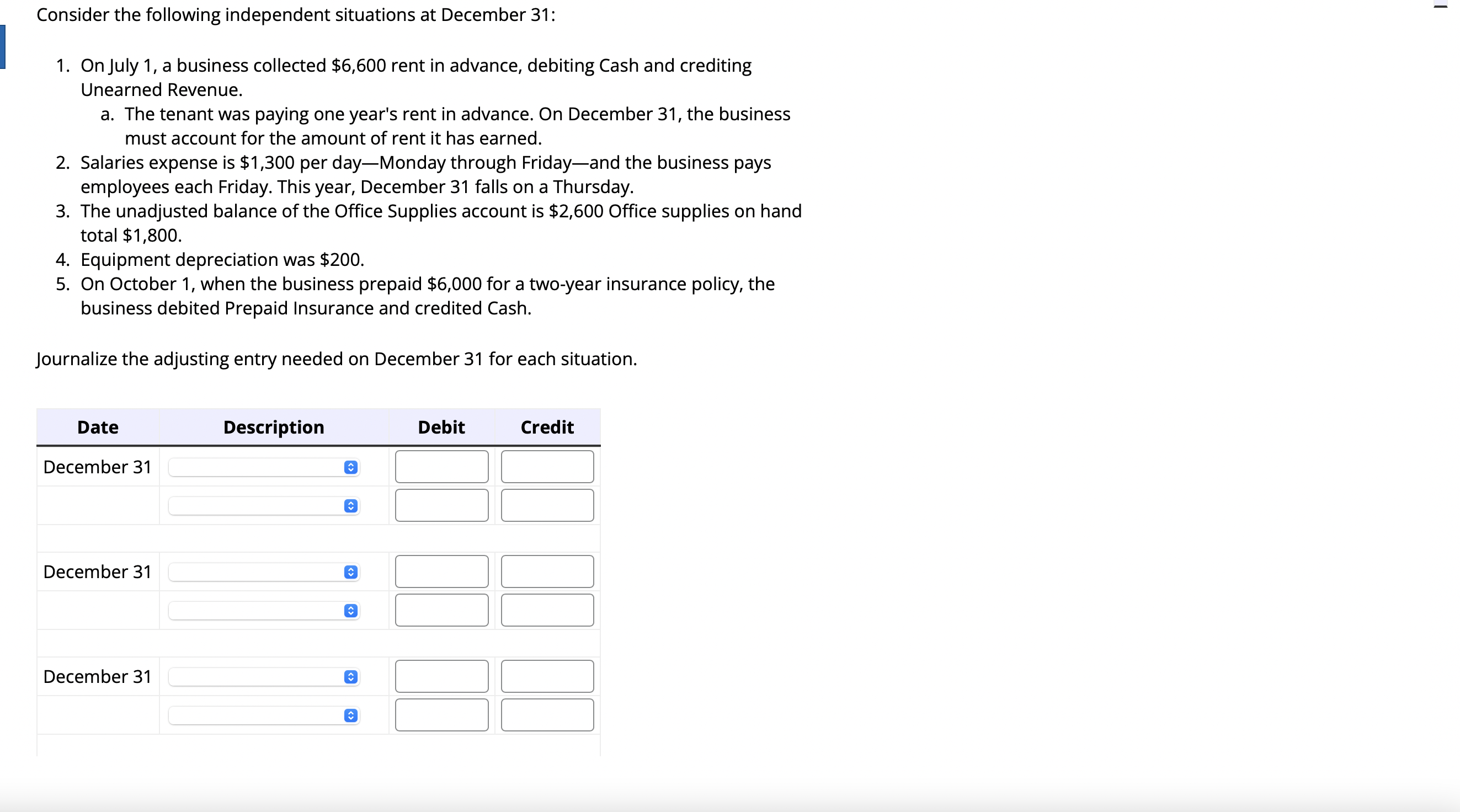 Solved Consider the following independent situations at | Chegg.com