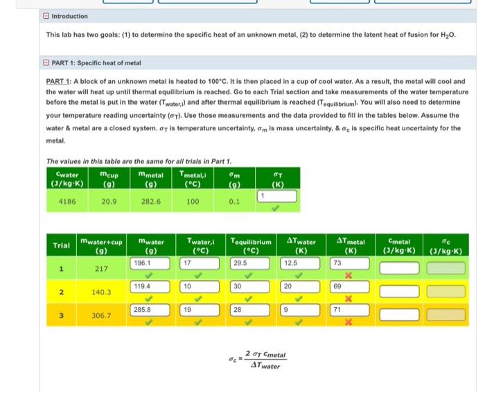 Solved This lab has two goals: (1) to determine the specific | Chegg.com