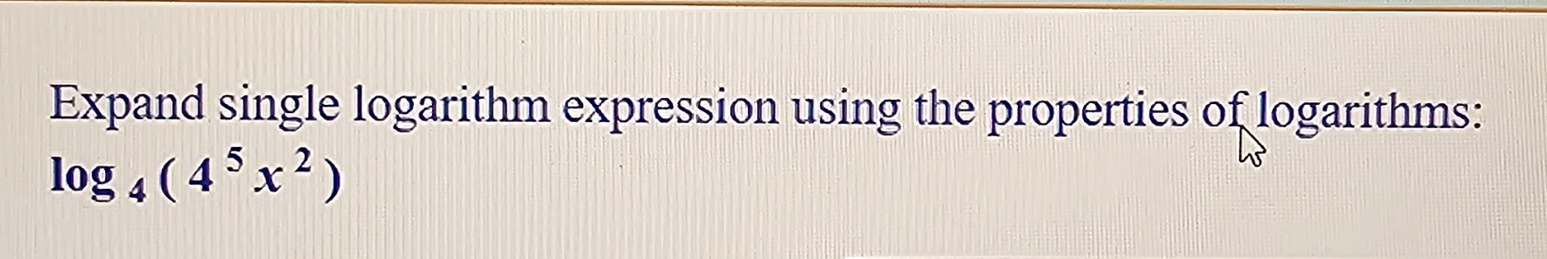 Solved Expand single logarithm expression using the | Chegg.com