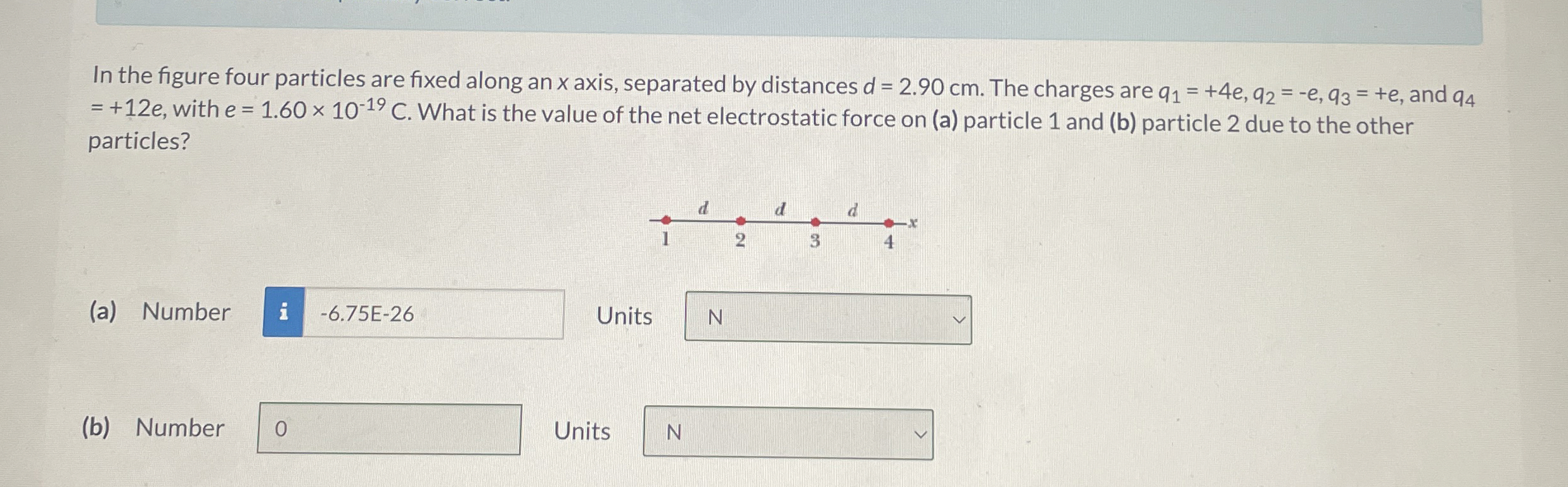 Solved In the figure four particles are fixed along an x | Chegg.com