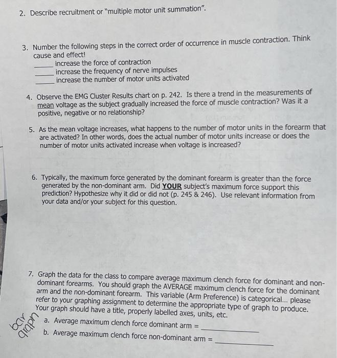 Solved 2. Describe recruitment or "multiple motor unit | Chegg.com