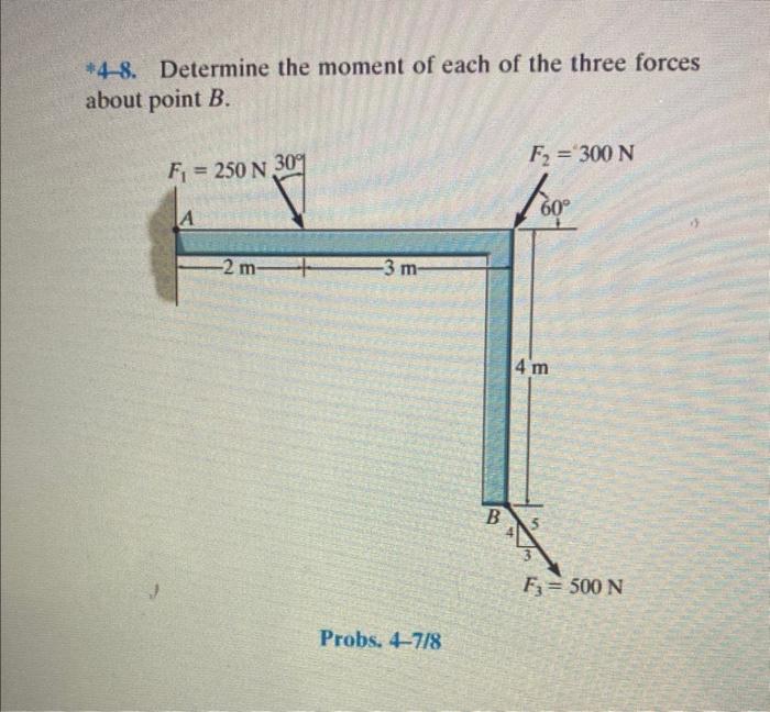 Solved *4-8. Determine the moment of each of the three | Chegg.com