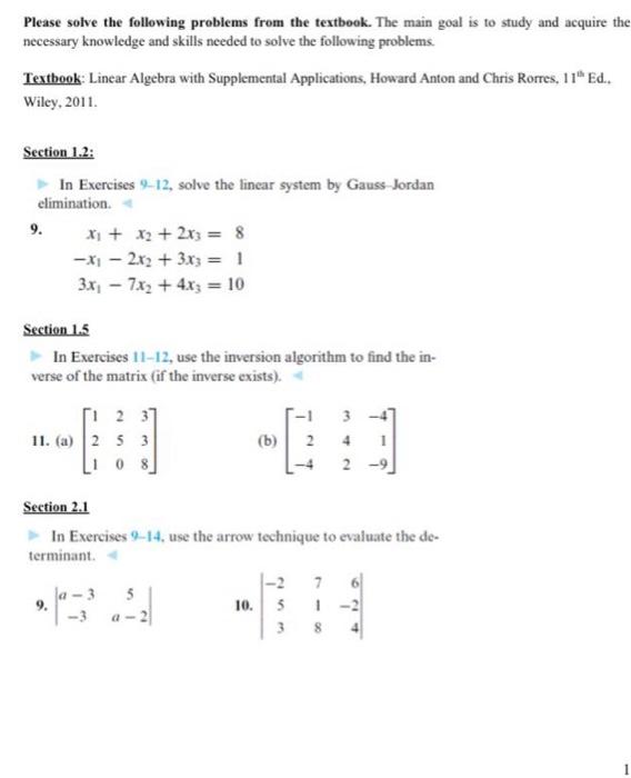 Solved Please solve the following problems from the | Chegg.com