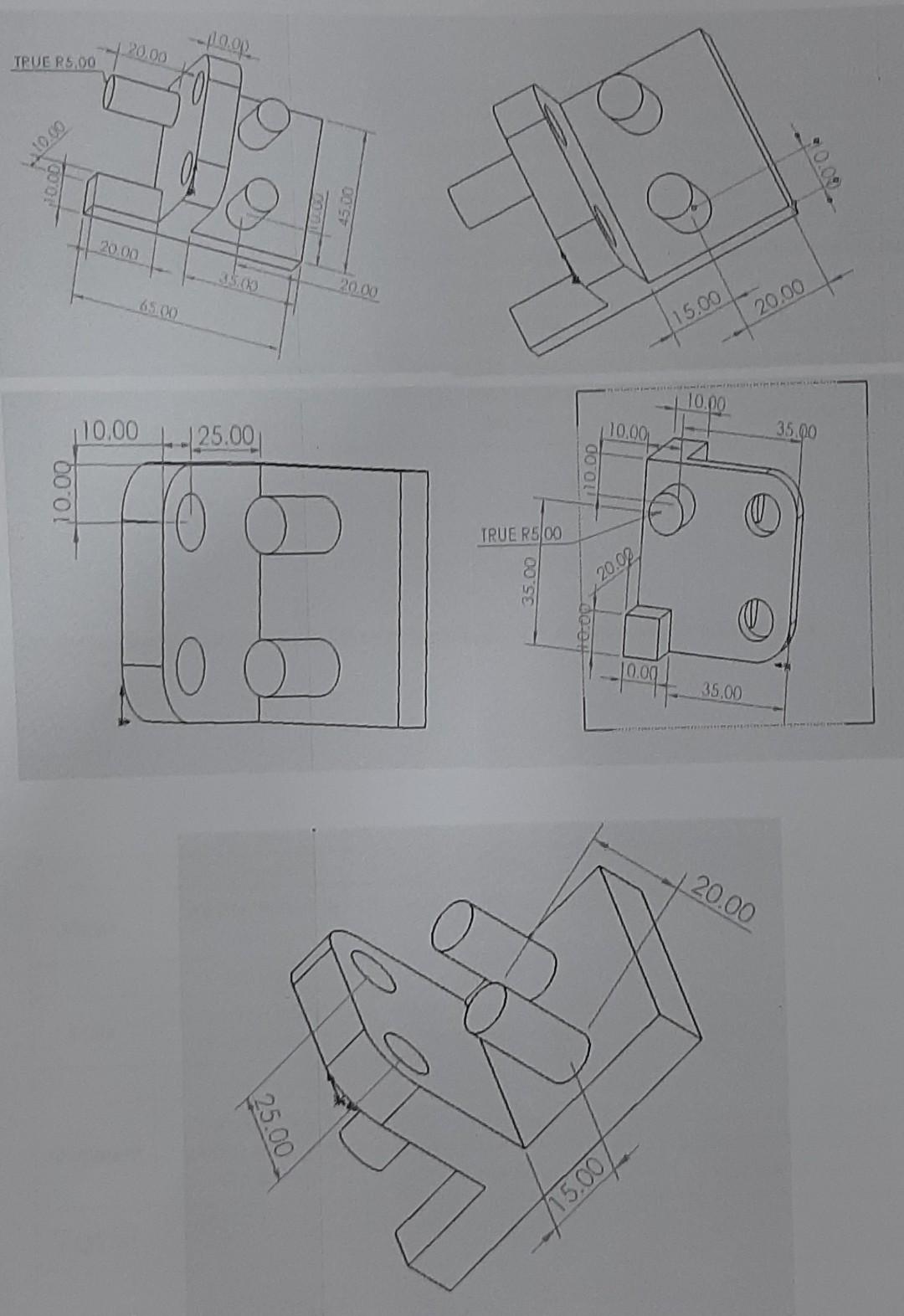 Solved Sketch the front, left, right, top, bottom, and back | Chegg.com