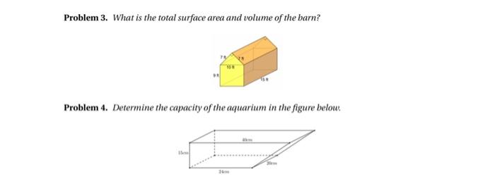 Problem 3. What is the total surface area and volume | Chegg.com