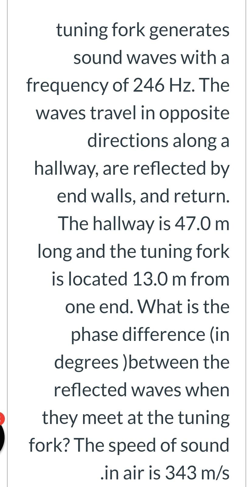 Solved tuning fork generates sound waves with a frequency of | Chegg.com