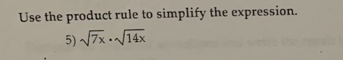 Solved Use the product rule to simplify the expression. 5) | Chegg.com