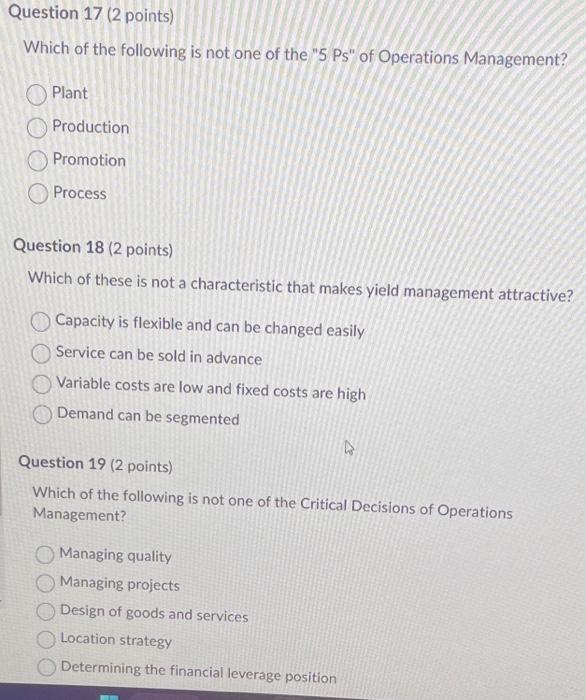 Solved Which of the following is not one of the "5 Ps" of | Chegg.com