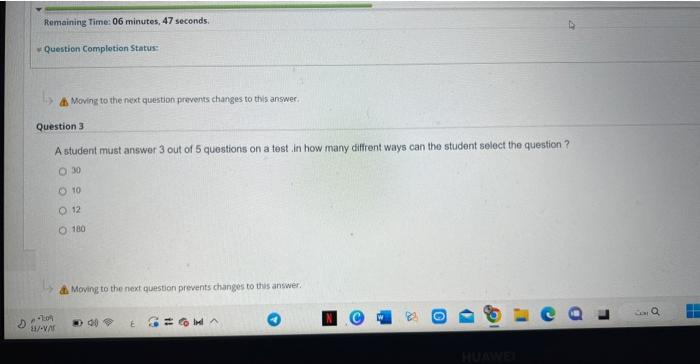Solved A student must answer 3 out of 5 questions on a test | Chegg.com