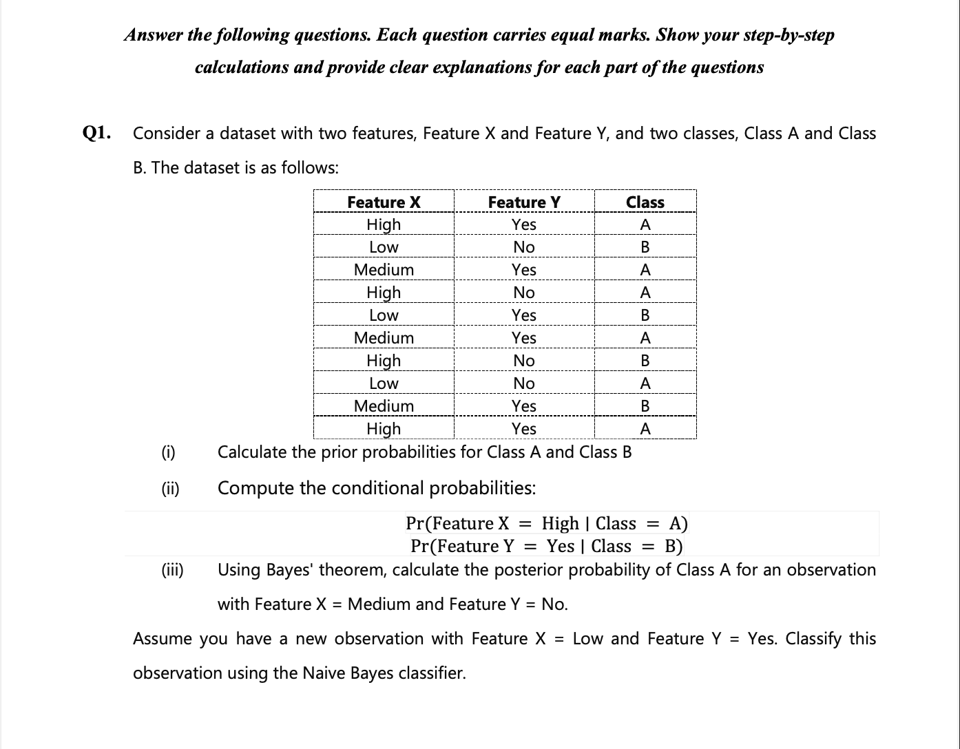 Solved Machine Learning Poblem | Chegg.com | Chegg.com
