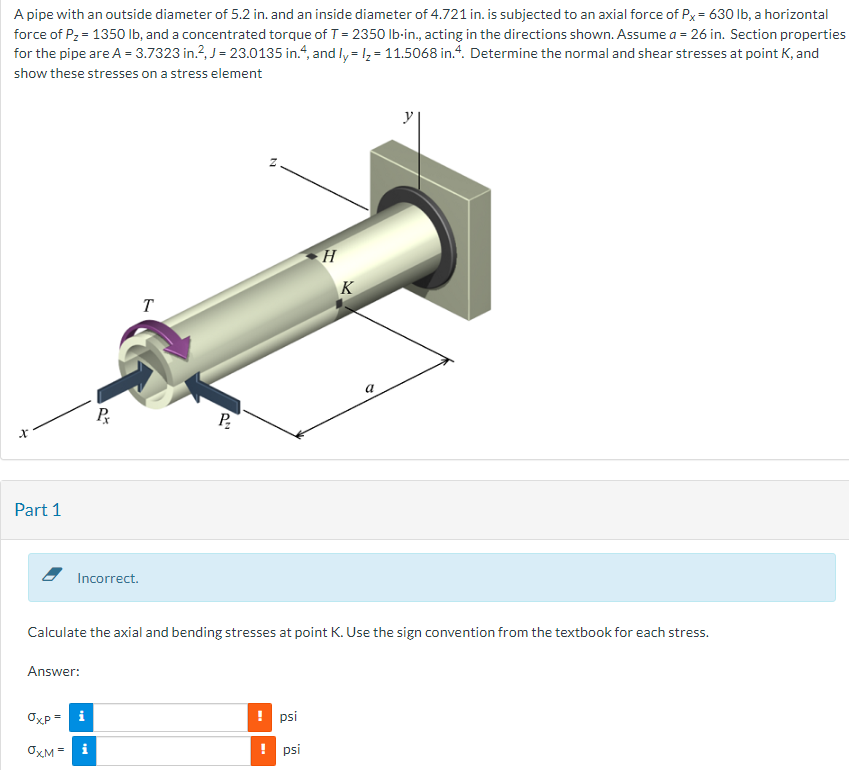 Solved A pipe with an outside diameter of 5.2in. ﻿and an | Chegg.com