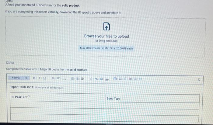 Solved Upload your annotated IR spectrum for the solid | Chegg.com