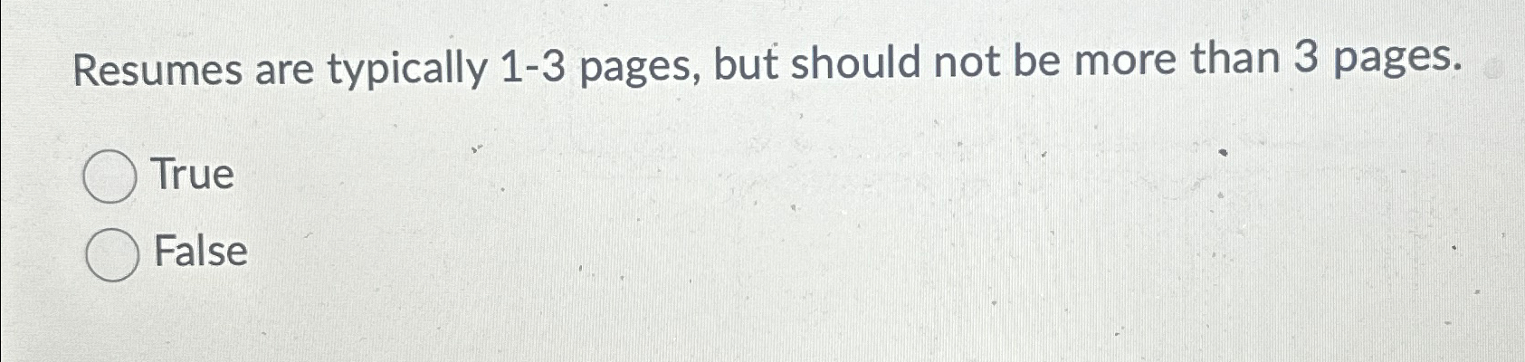 Solved Resumes are typically 1-3 ﻿pages, but should not be | Chegg.com