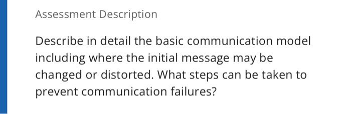 Solved Assessment Description Describe in detail the basic | Chegg.com