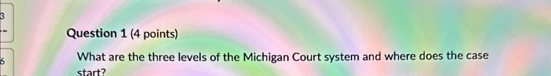 Solved What are the three levels of the Michigan Court | Chegg.com
