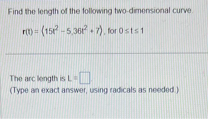 Solved Find the length of the following two-dimensional | Chegg.com