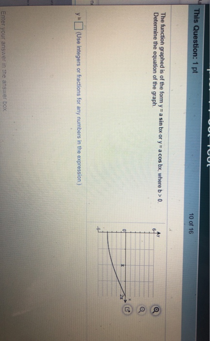 Solved TVO This Question: 1 pt 10 of 16 The function graphed | Chegg.com