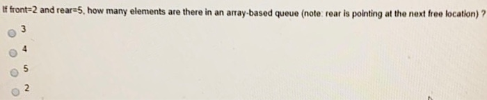Solved ? What is correct statement to dequeue() an element | Chegg.com