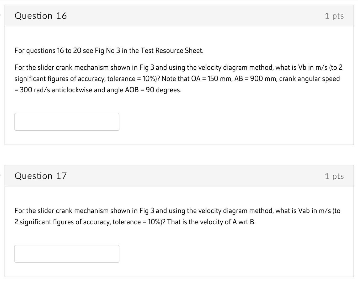 Solved For questions 16 to 20 see Fig No 3 in the Test | Chegg.com