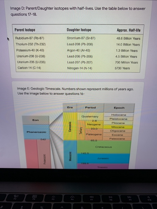 Solved Image D: Parent/Daughter isotopes with half-lives. | Chegg.com