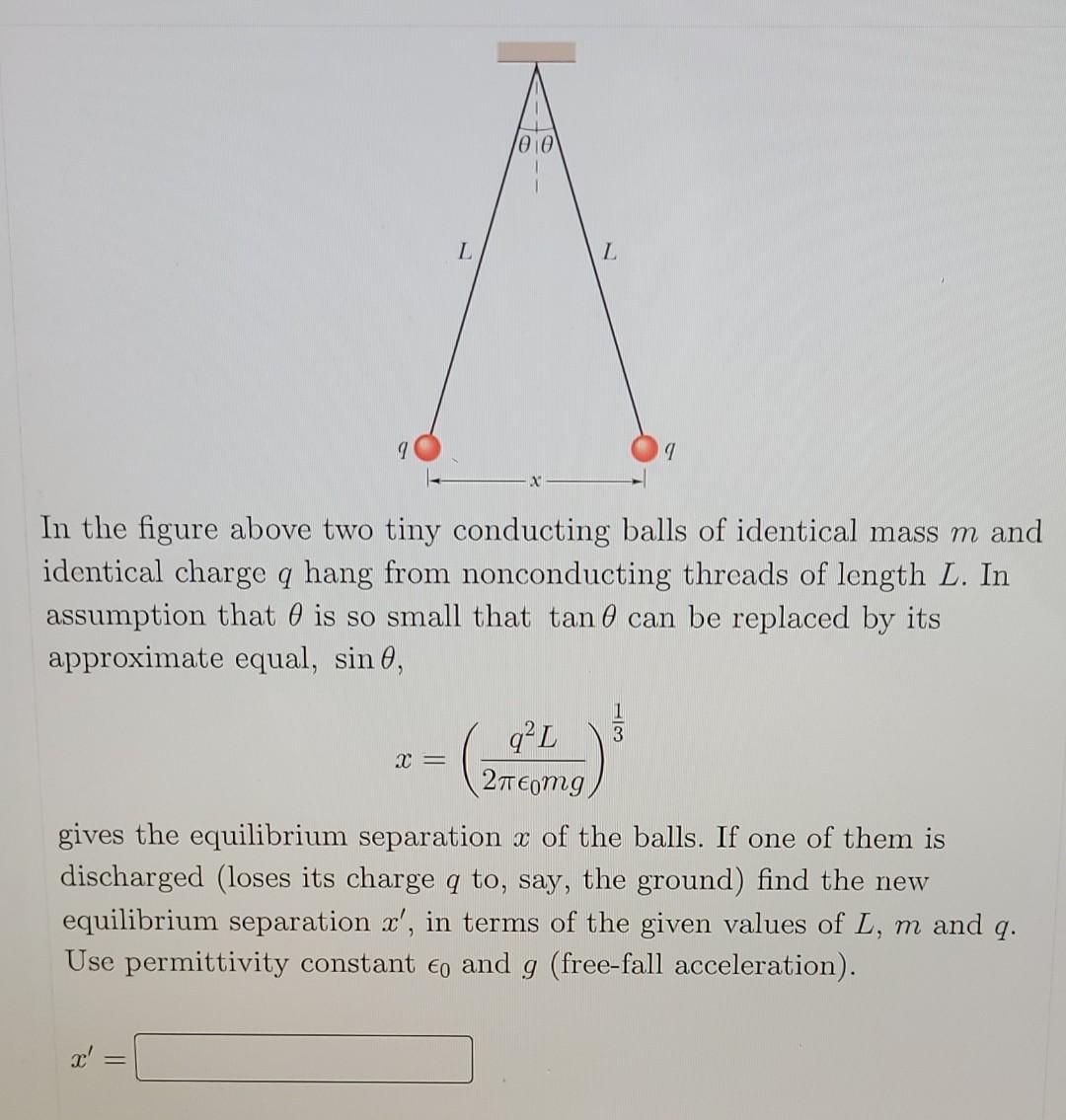 In the figure above two tiny conducting balls of | Chegg.com