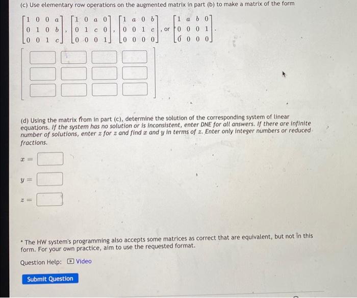 Solved Solve the system of linear equations using elementary | Chegg.com