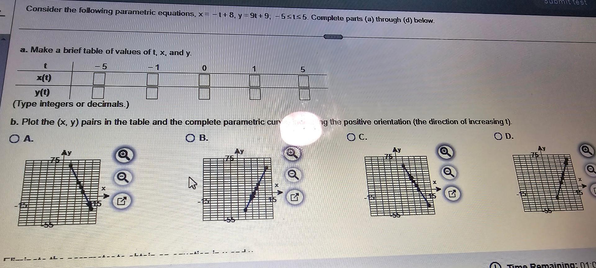 Solved Consider The Following Parametric Equations