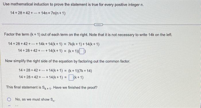 Solved Use mathematical induction to prove the statement is | Chegg.com