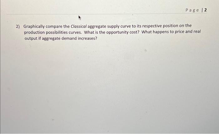 Solved 2) Graphically compare the Classical aggregate supply | Chegg.com