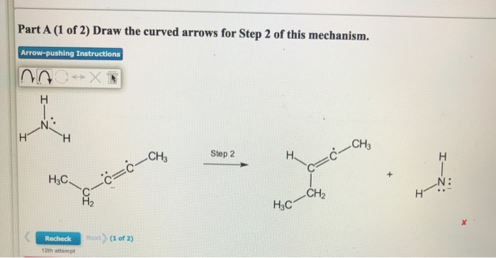 Solved Part A (1 of 2) Draw the curved arrows for Step 2 of | Chegg.com