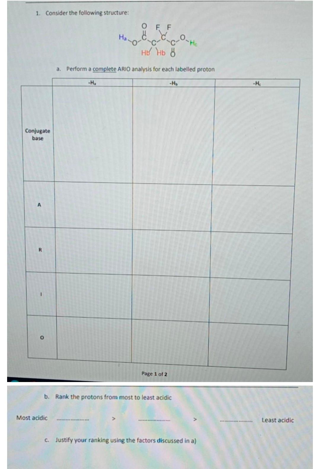 Solved 2) Use ARIO to rank these three acids in increasing | Chegg.com