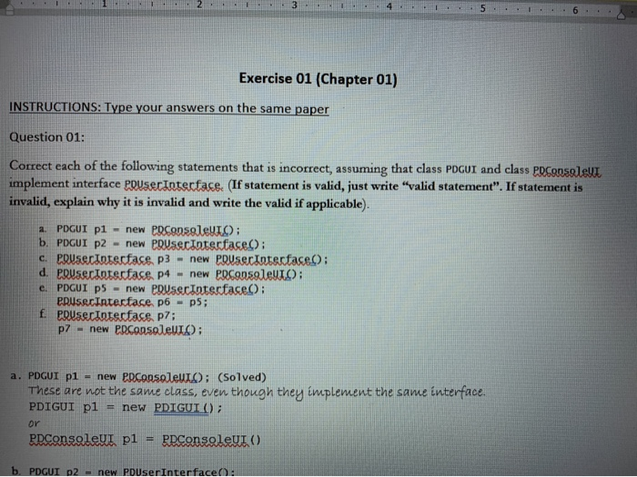Solved I. 1 -- 4 3 Exercise 01 (Chapter 01) INSTRUCTIONS: | Chegg.com