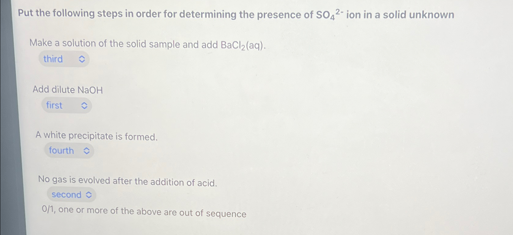 Solved Put the following steps in order for determining the | Chegg.com