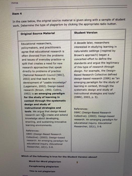 Solved Hints Item 4 In the case below, the original source | Chegg.com