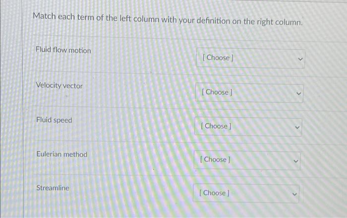 Solved Match each term of the left column with your | Chegg.com