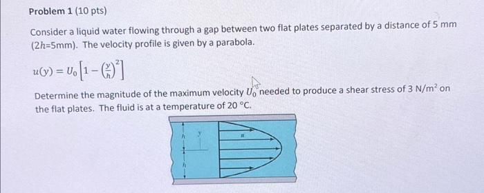 Solved Consider a liquid water flowing through a gap between | Chegg.com