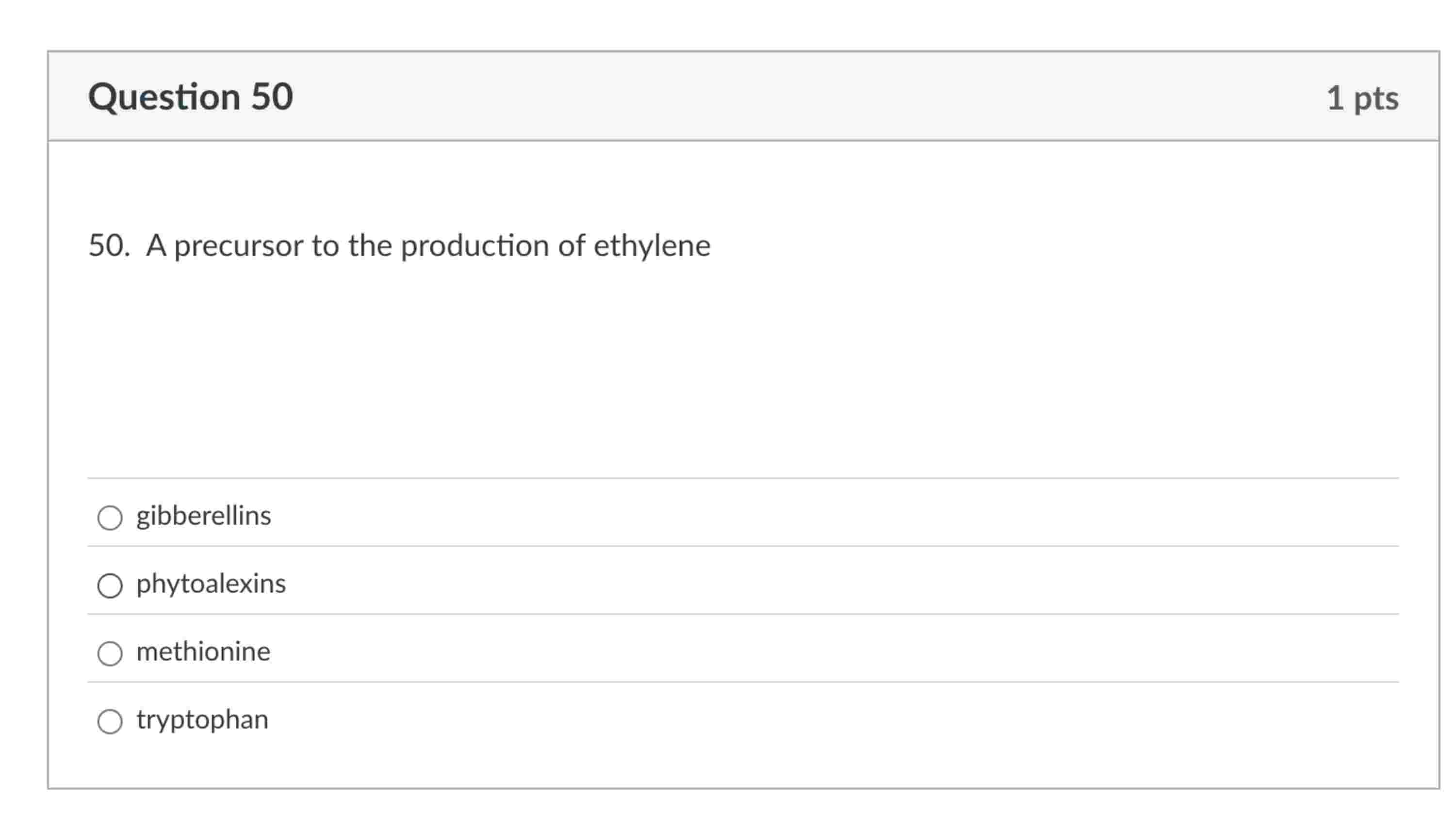 Solved Question 5050. ﻿A precursor to the production of | Chegg.com