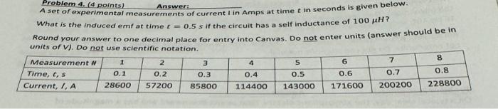 Solved Problem 4. (4 points) A set of experimental | Chegg.com