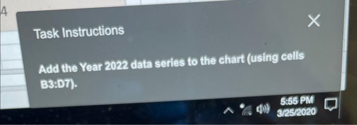 Solved Task Instructions Add the Year 2022 data series to | Chegg.com