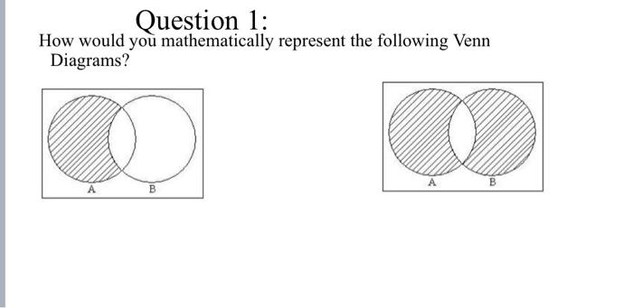 Solved Question 1: How would you mathematically represent | Chegg.com