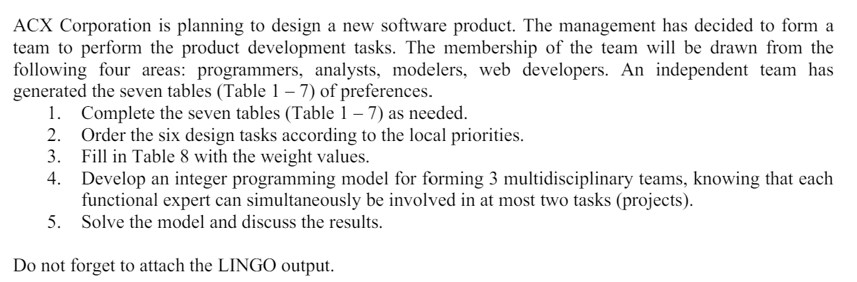 Solved ACX Corporation is planning to design a new software | Chegg.com