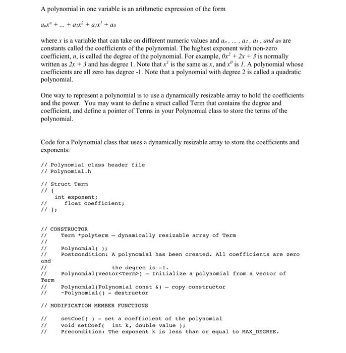 Solved A polynomial in one variable is an arithmetic | Chegg.com