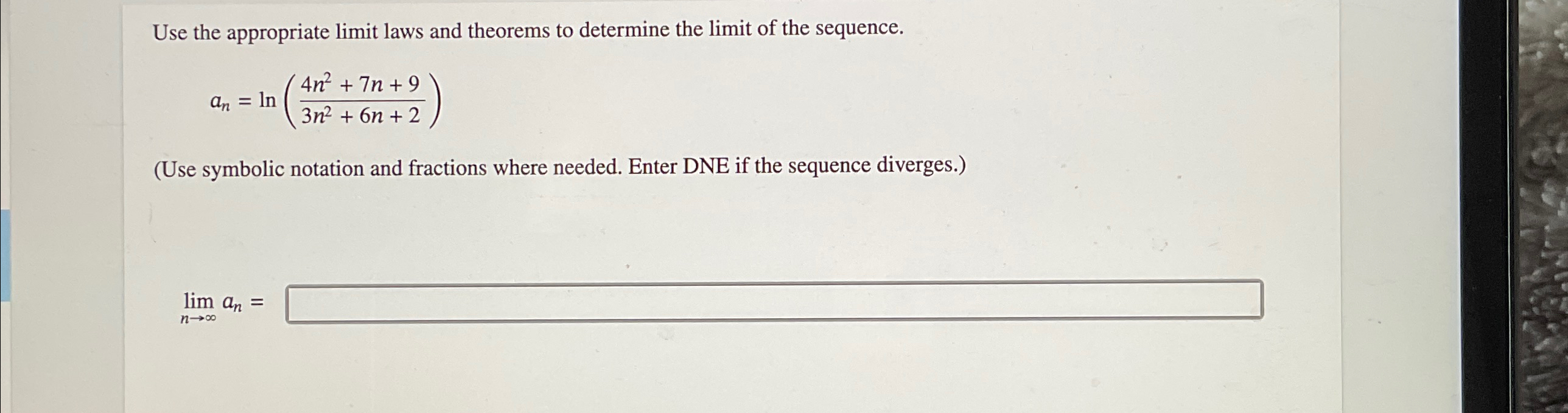 Solved Use the appropriate limit laws and theorems to | Chegg.com