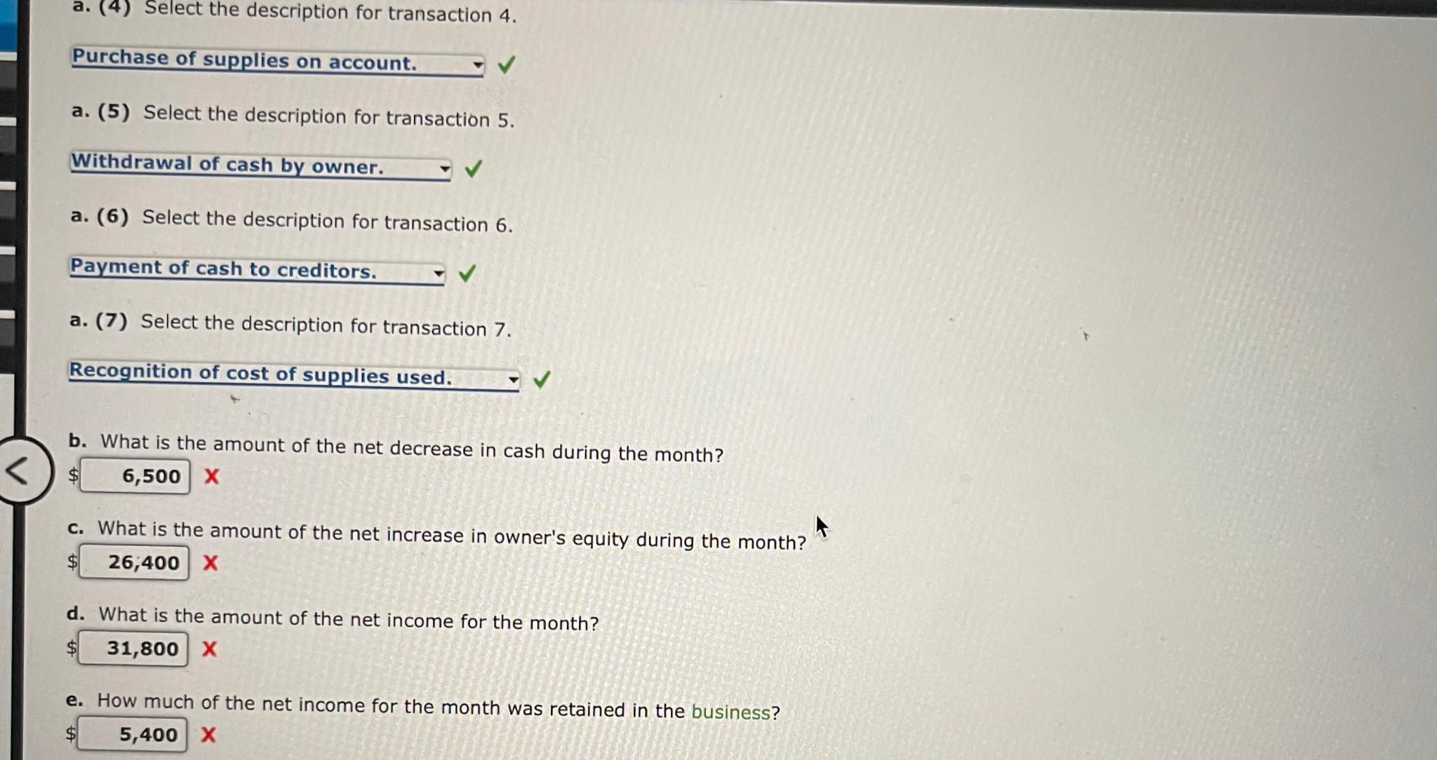 Nature of Transactions effect of a transaction on the | Chegg.com