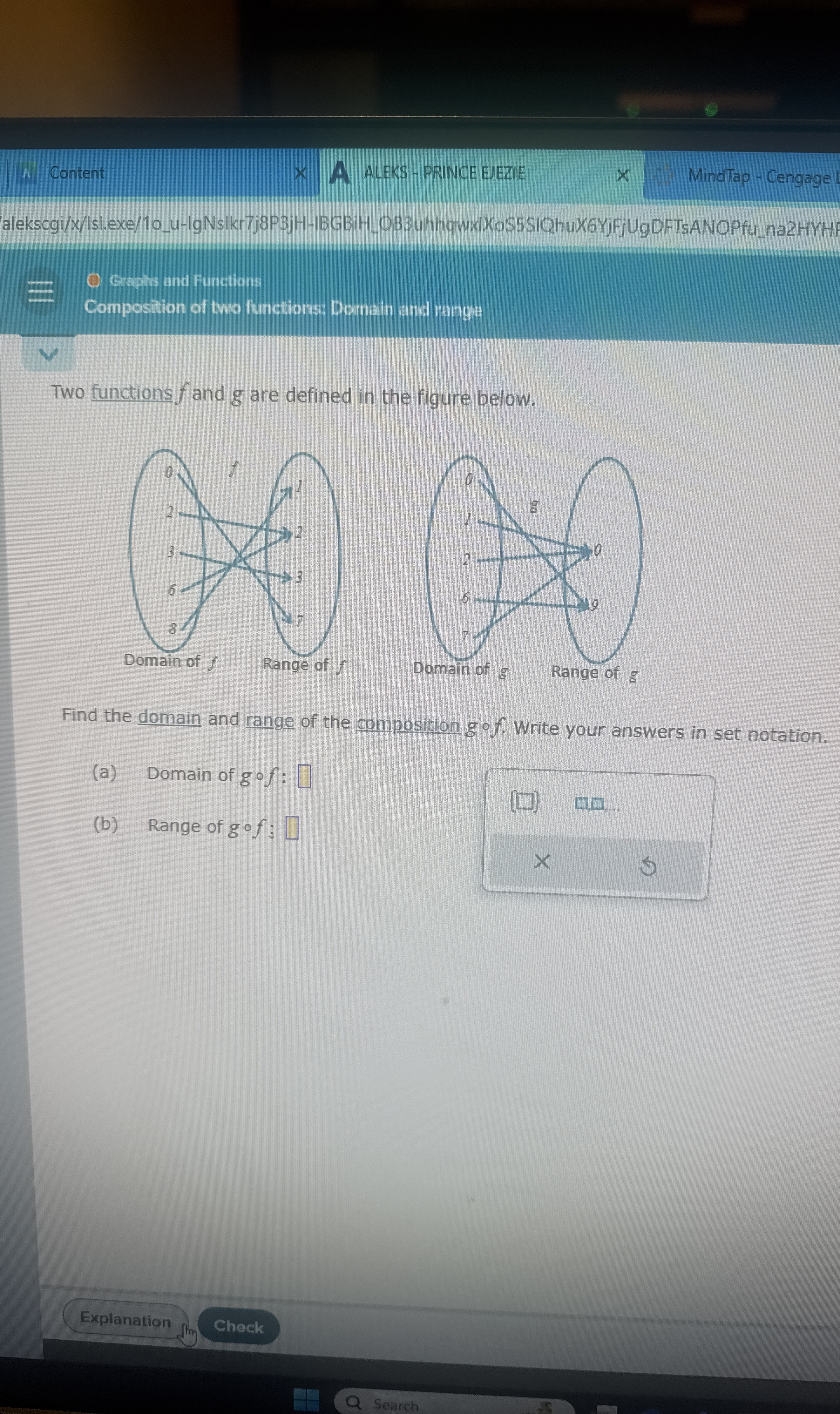 Solved Two functions f ﻿and g ﻿are defined in the figure | Chegg.com