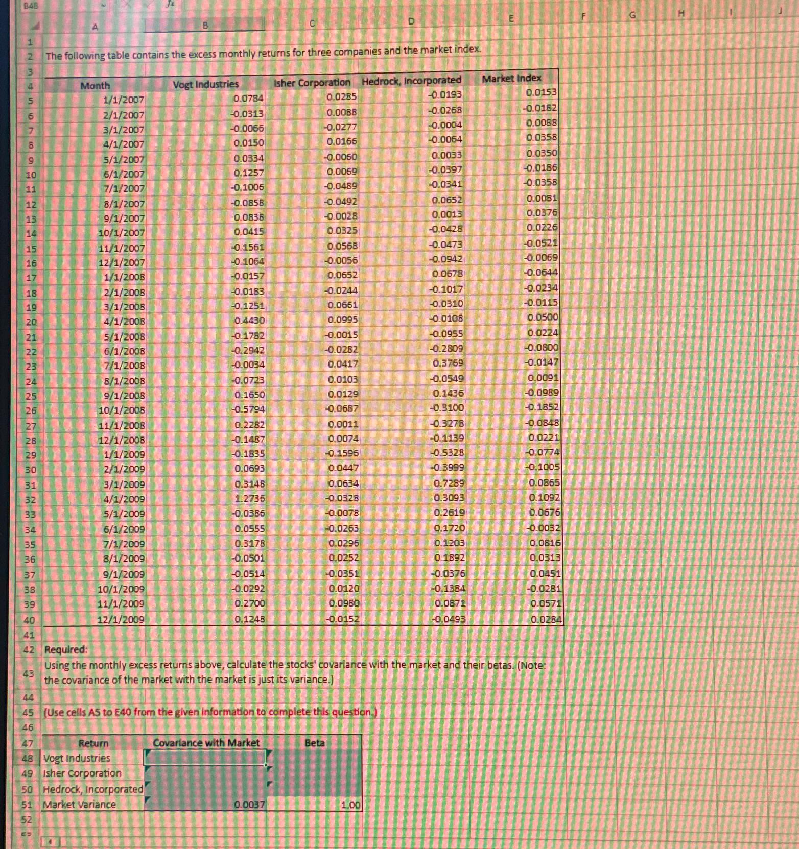 Solved Write answer as excel formula. Example =b3+c3 | Chegg.com