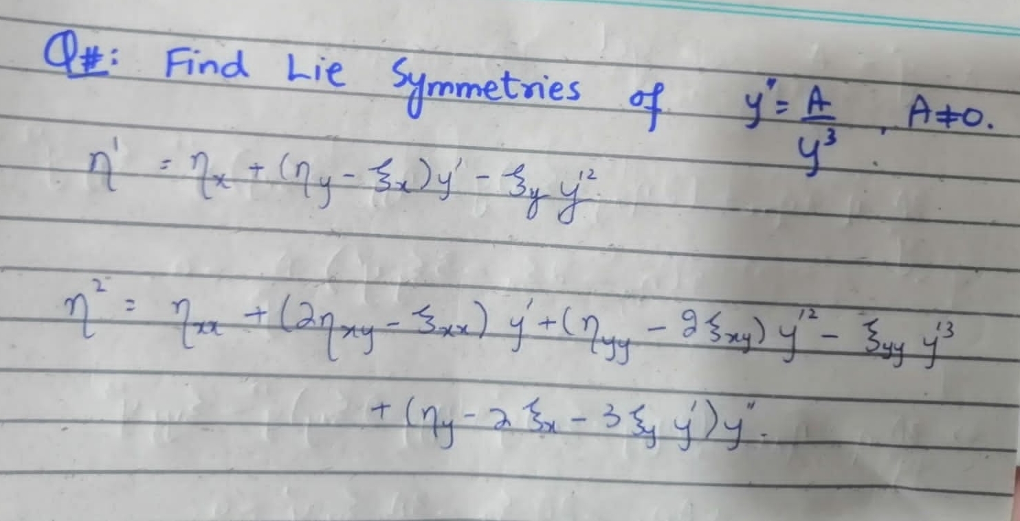Solved Q#: Find Lie Symmetries of | Chegg.com