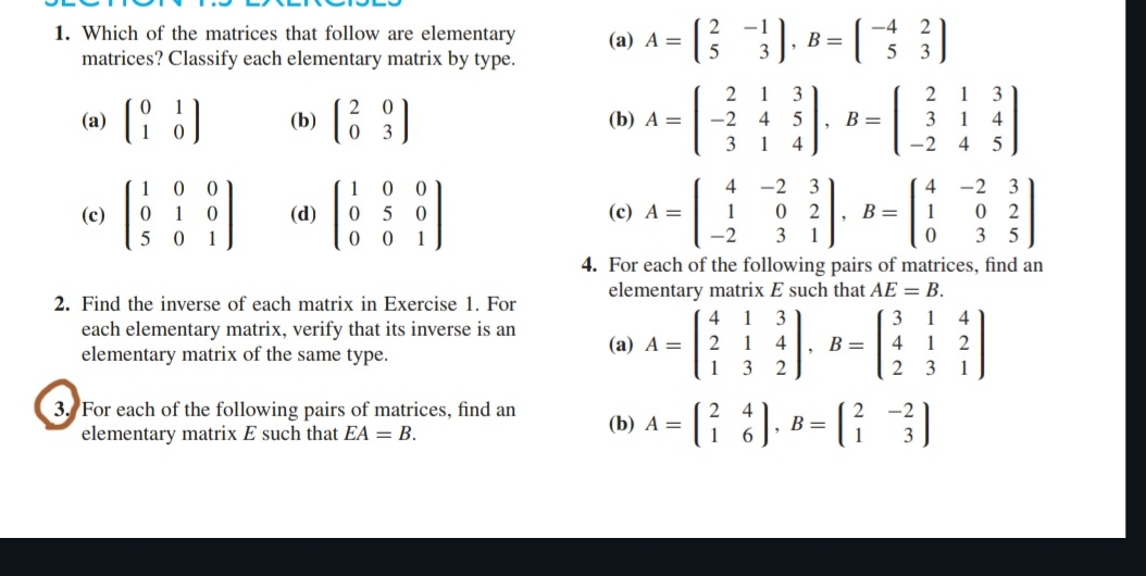 Solved ((Answer Q3))Which of the matrices that follow are | Chegg.com