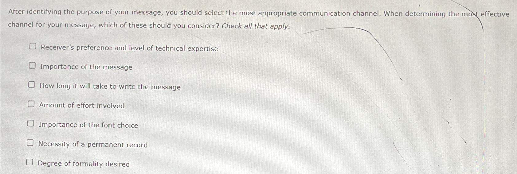 Solved After identifying the purpose of your message, you | Chegg.com