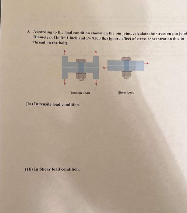 Solved 3. According to the load condition shown on the pin | Chegg.com
